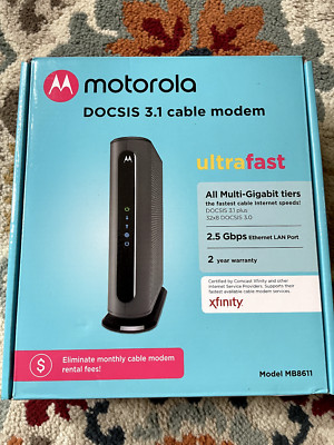 Motorola MB8611 Modem Cable - Black 855631006644| eBay