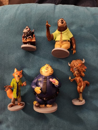ZooTopia Disney Store Deluxe Figurine Playset 5 Figures Cake Topper Pvc ...
