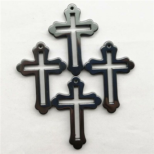 4Pcs Carved Black Hematite Hollow Cross 48x34x4mm Pendant Bead Jewelry ...