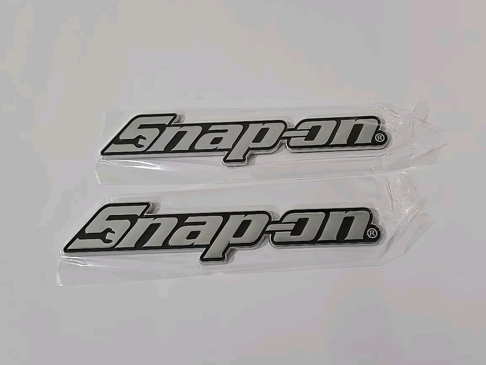 2PACK SNAP ON TOOL BOX LOGO EMBLEM Chrome Plastic Badge Decal 8" INCH ...