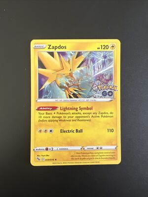 Pokémon TCG Zapdos Pokemon GO 029/078 Holo Holo Rare | eBay