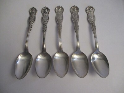 Vintage WM Rogers & Son AA State Spoons Souvenir Eagle Silverplate Lot ...