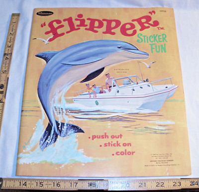 WHITMAN FLIPPER TV SHOW STICKER FUN ACTIVITY BOOK 1968 UNUSED | eBay