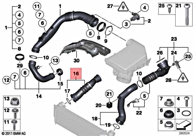 Genuine BMW X5 X6 F15 F16 X5 35i 35iX CHARGE AIR INDUCTION TRACT ...