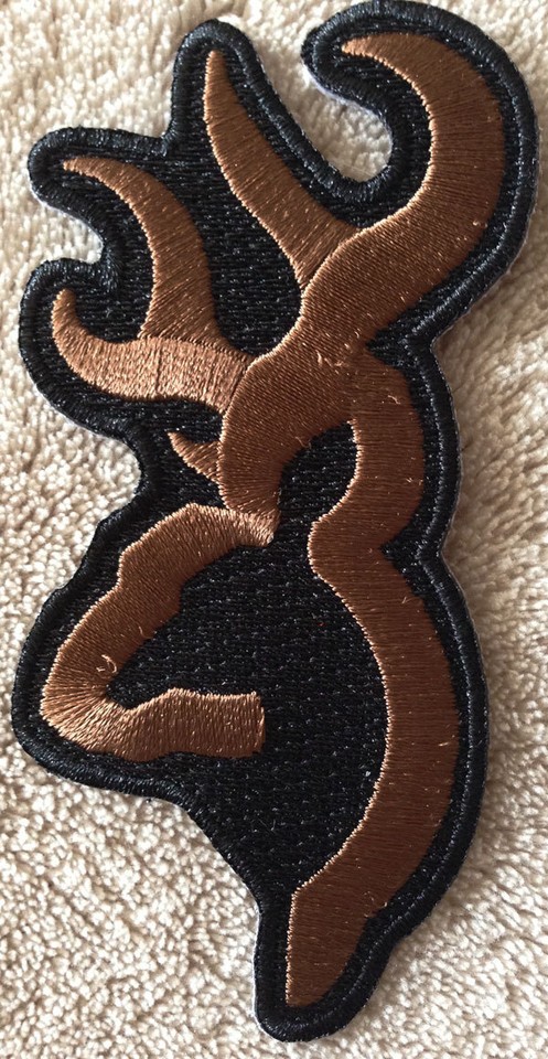 Browning Embroidered Iron on Patch, Hunting Badge, Deer Head Firearm ...