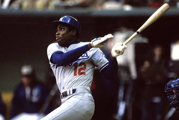 Dusty Baker Of The Los Angeles Dodgers Bats 1980s Old Baseball Photo ...