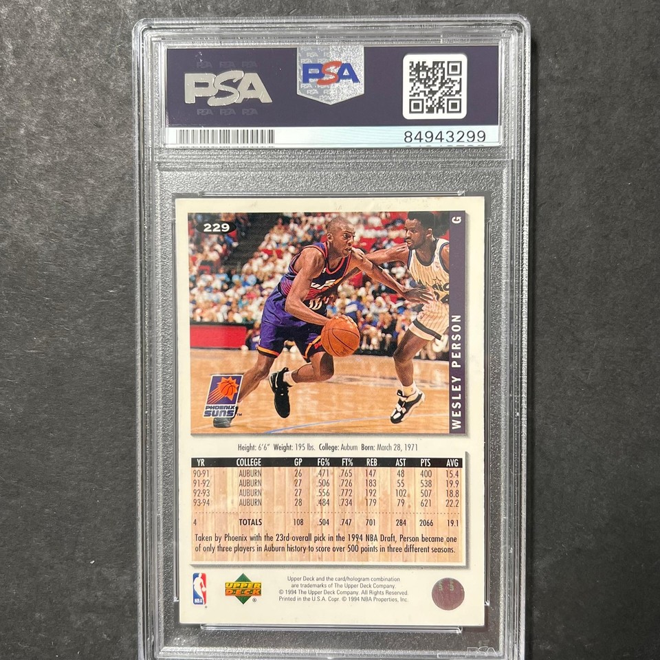 1994 Upper Deck #229 Wesley Person Signed Card AUTO PSA Slabbed Suns | eBay