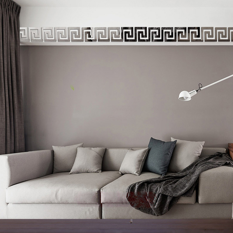 3D Mirror Wall Sticker Building Border Wall Art Home Decor Self ...