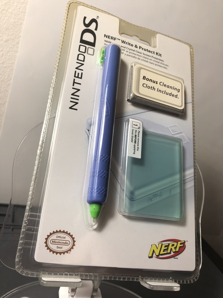 Nintendo DS Pen Nerf Stylus Kit Cloth Screen Protect Purple Green ...