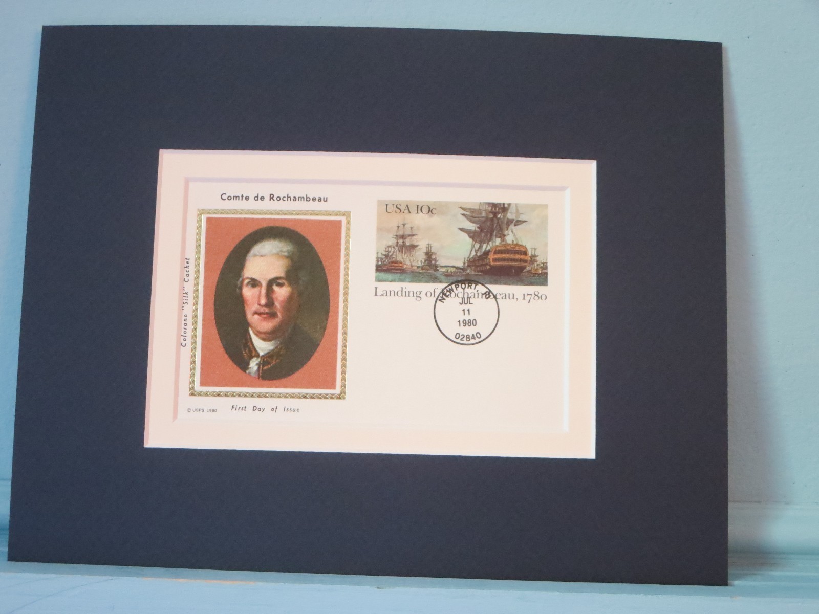 1780 - Comte de Rochambeau & the French Arrive & First day Cover of his ...