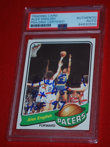 ALEX ENGLISH Indiana Pacers Signed 1979 TOPPS RC Card PSA 84930550 | eBay