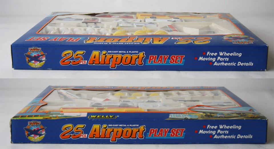 RARE VINTAGE 90'S WELLY DIE CAST AIRPORT PLAYSET 25 PCS PLANE OIL TRUCK ...