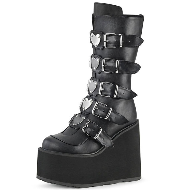 Gothic Punk High Platform Boots - Emo Chunky High Heels - Cosplay High ...