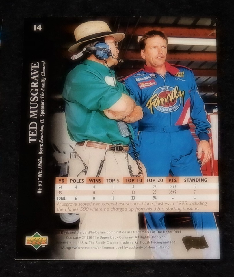 1996 NASCAR Racing * Ted Musgrave * Upper Deck #14 🏁 | eBay
