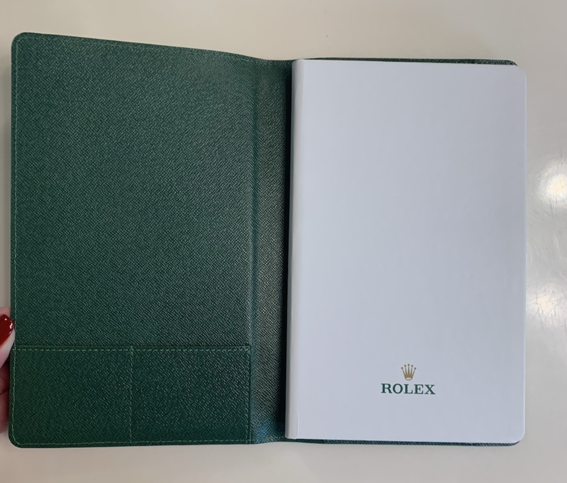 ROLEX Green Leather Notebook/Pad - New in Gift Box | eBay