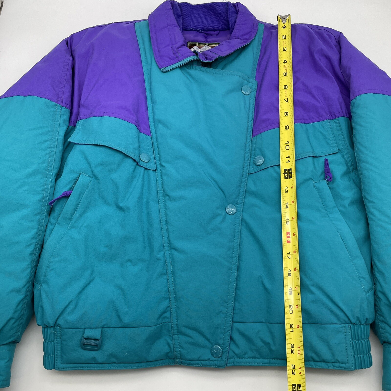 Vintage 90s Glacier's Edge Colorblock Turquois Puffer Snow Jacket Women ...