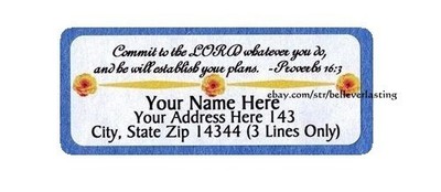 Beautiful Bible Verse Design#8-Address Labels 50PCS for Ur Mailing ...