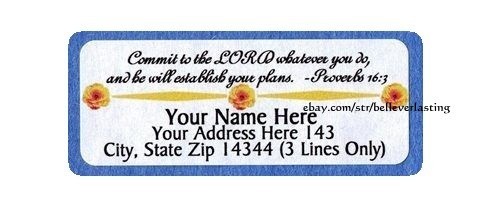 Beautiful Bible Verse Design#8-Address Labels 50PCS for Ur Mailing ...