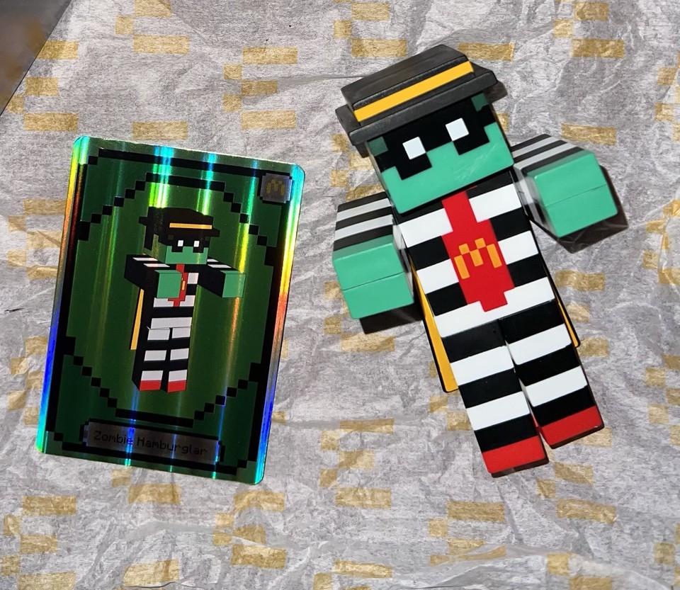 MCDONALD’S MINECRAFT MOVIE ADULT MEAL TOY ZOMBIE HAMBURGLAR & UNUSED ...