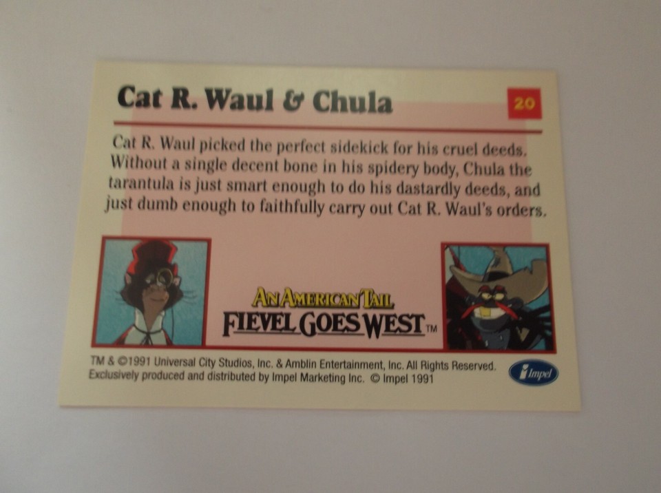 An American Tail: Fievel Goes West "CAT R WAUL & CHULA" #20 Trading ...