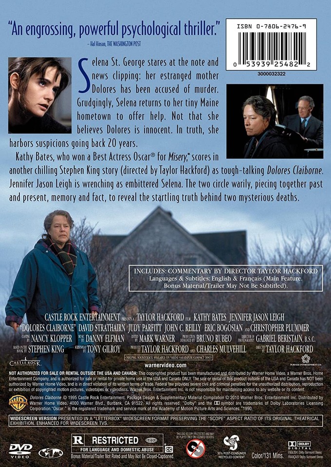 Dolores Claiborne (DVD) Kathy Bates Jennifer Jason Leigh Judy Parfitt ...