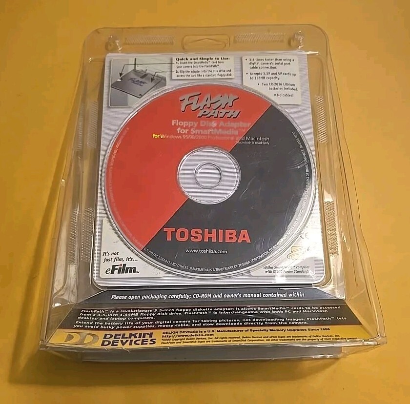 NOS Toshiba SmartDisk Flash Path Floppy Disk Adapter SmartMedia 3.3V 5V ...