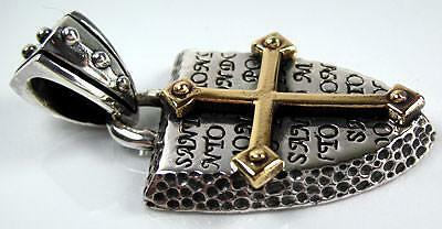 Rocker Silver Cross Shield Pendant | eBay