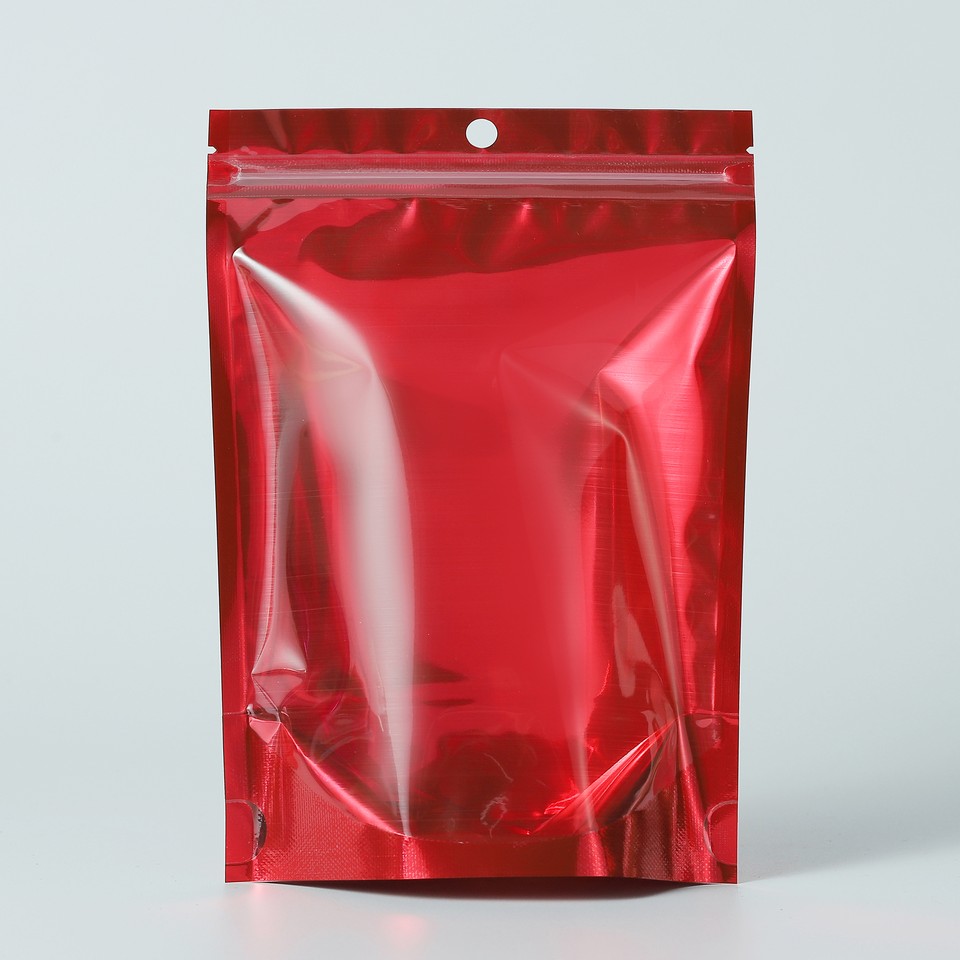 100/500/1000 Red Mylar Foil Clear Window Resealable Stand Up Bags ...