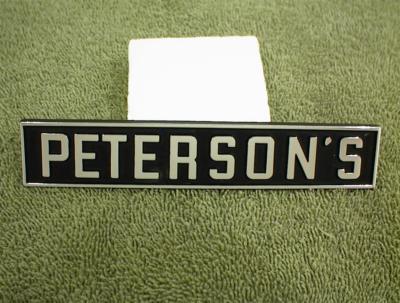 NOS PETERSON`S METAL CAR TRUCK DEALER EMBLEM ORNAMENT BADGE NEW | eBay