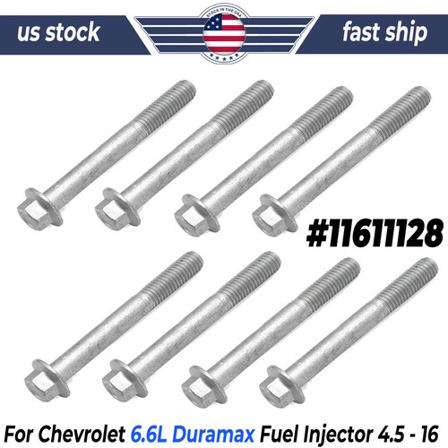 8X Fuel Injector Hold Down Bolt Set For 04-16 6.6L Chevrolet GM Duramax ...