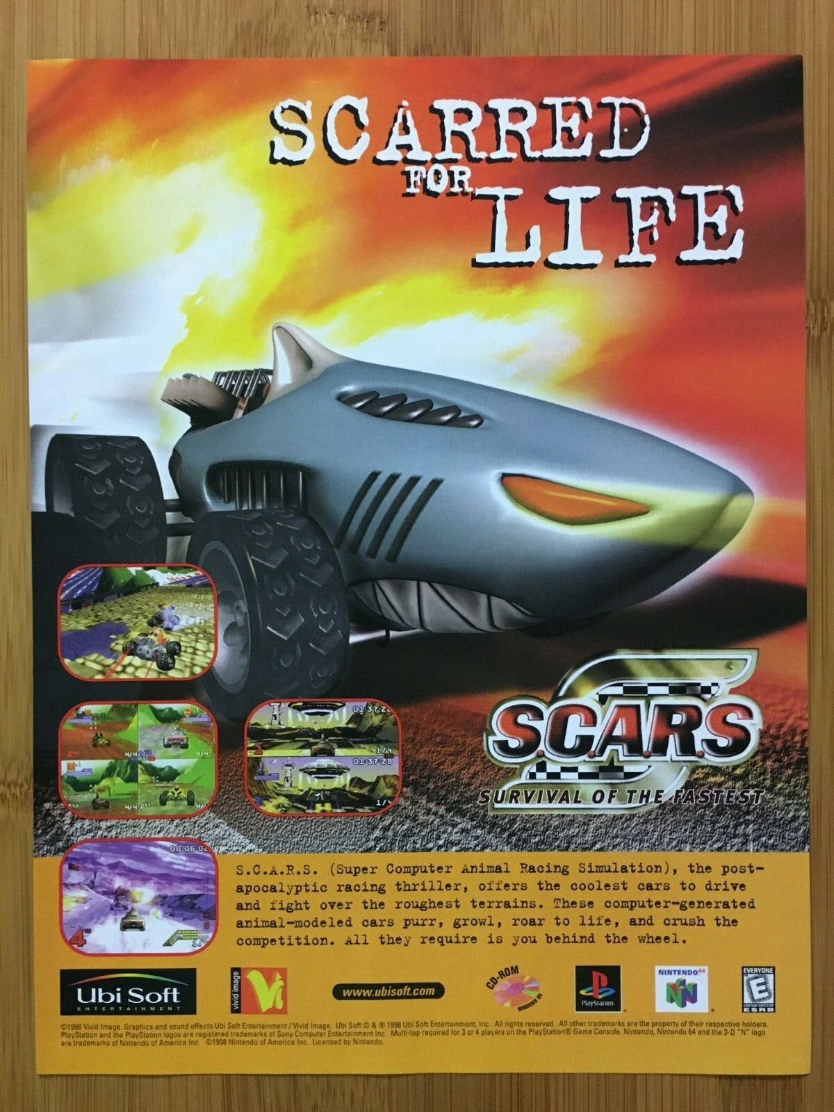 SCARS PS1 Playstation 1 1998 Vintage Print Ad/Poster Art Official ...