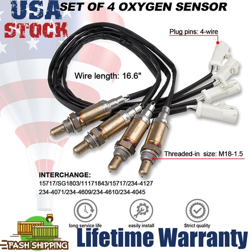 4pcs O2 Oxygen Sensor Down/Upstream For Ford F-150 5.4L 4.6L 4.2L 4.0L ...