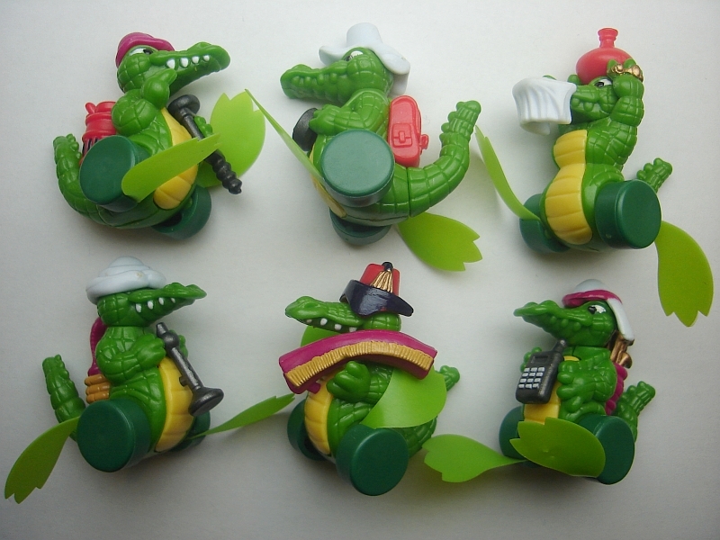 KINDER SURPRISE SET - ROLLING CROCODILES CROCOS 1997 - FIGURES TOYS ...