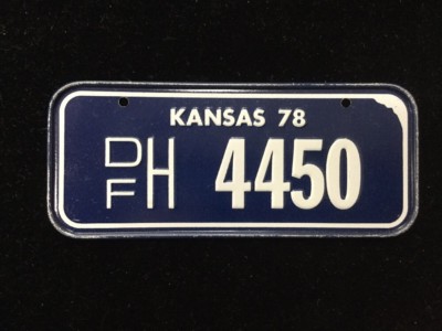 VINTAGE METAL MINI BIKE LICENSE PLATE 1978 KANSAS CEREAL PREMIUM | eBay