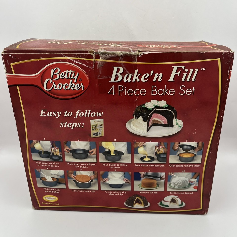 Betty Crocker 4 Piece Bake 'n Fill Set Complete Cake Making Set New ...