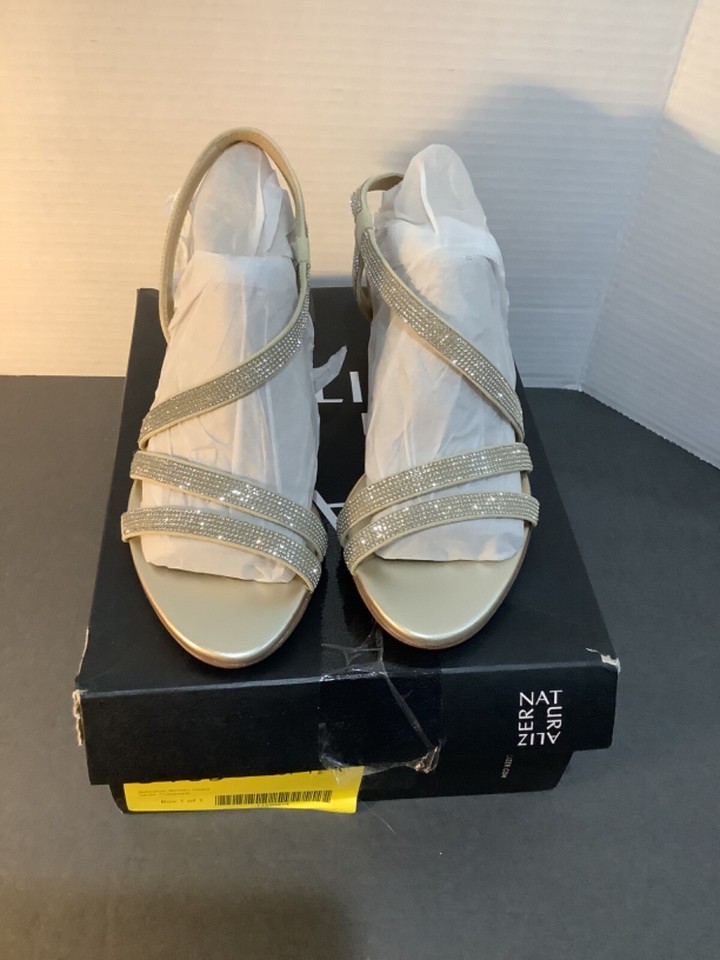 NEW WOMEN'S NATURALIZER CHAMPAGNE NIKO SANDAL HEELED 5.5 SHOES | eBay