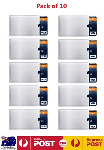 10 x RFID Blocking Sleeve Credit Card ID Anti Scan Protector Case ...