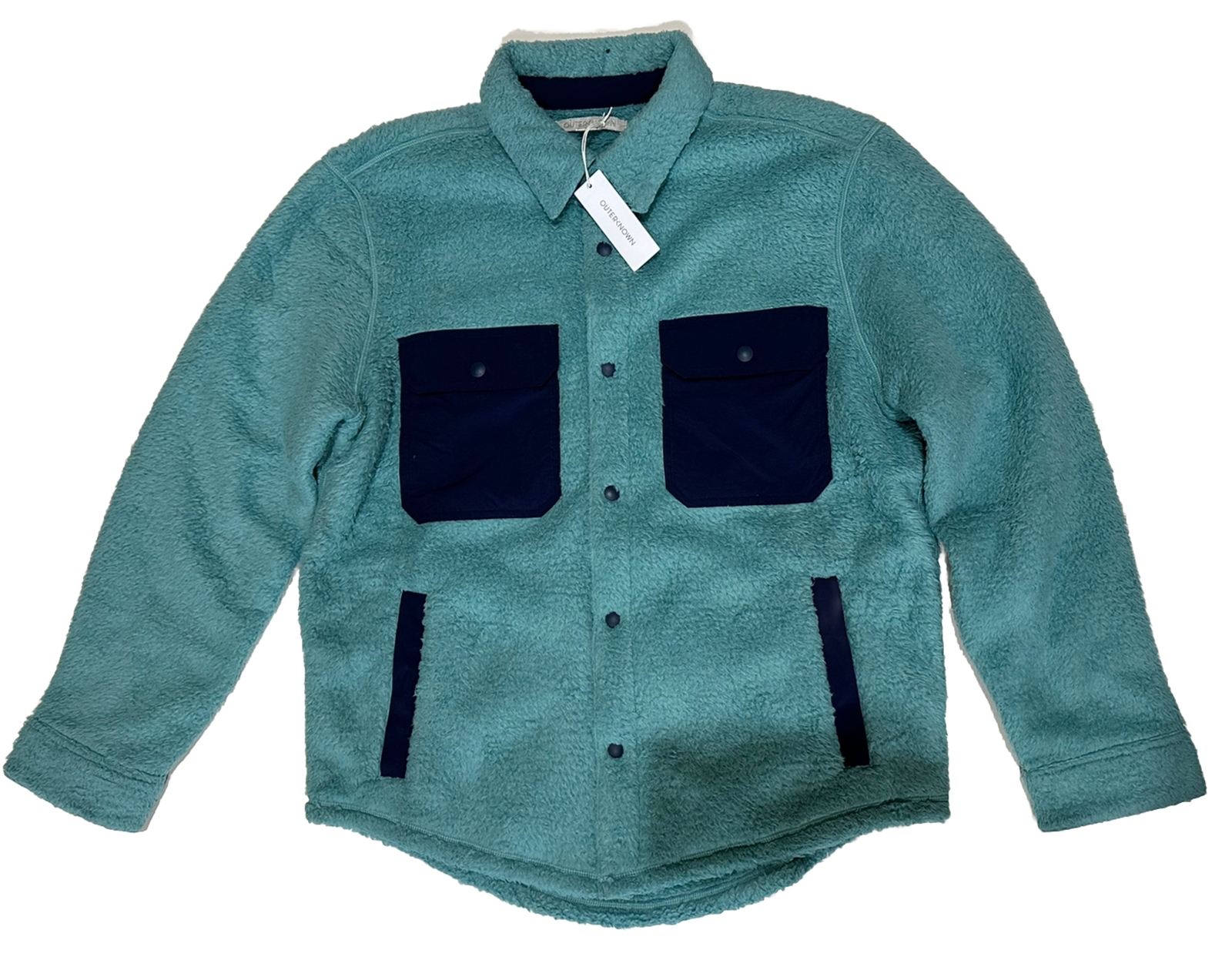 Outerknown Skyline Fleece Sherpa Shirt Jacket Mens Size L Turquoise NWT ...