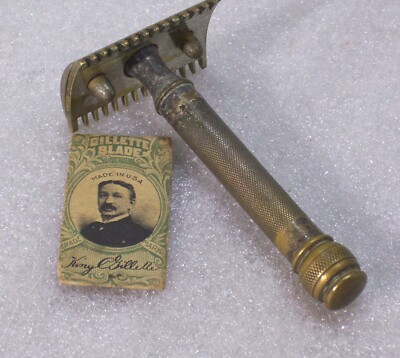 Original 1920's WWI Era GILLETTE Ball End Double Edge SAFETY RAZOR Made ...