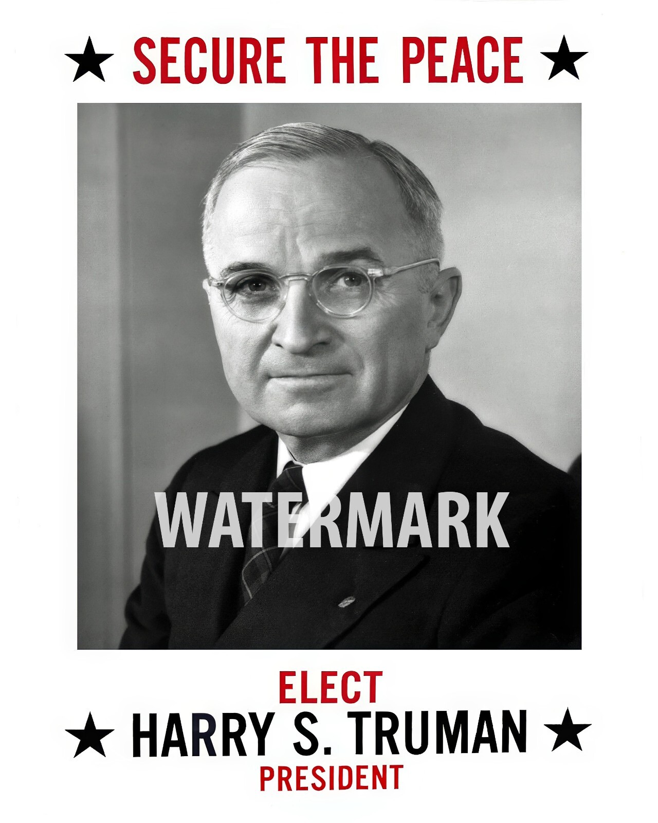 President Harry S. Truman Campaign Poster - 8x10 Photo | eBay