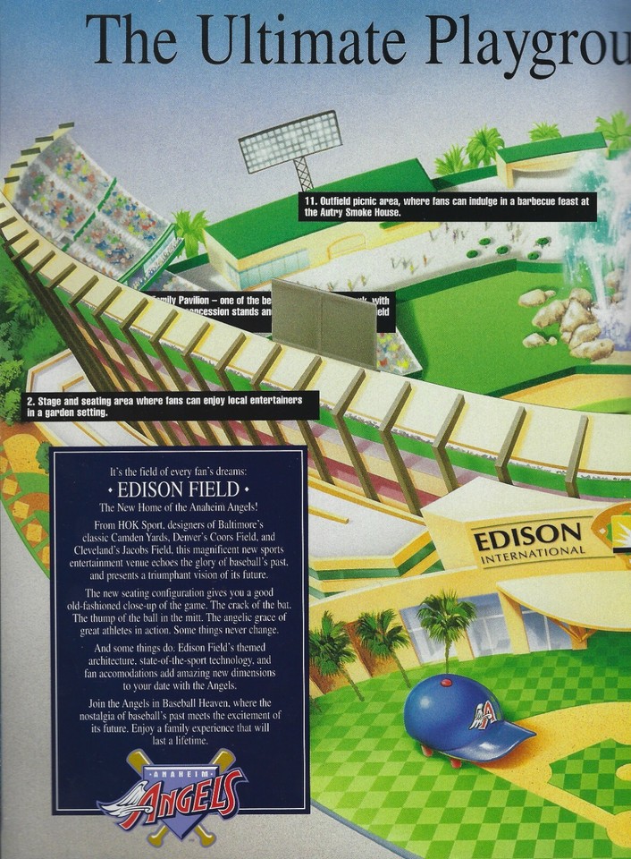 1998 Los Angeles Anaheim Angels Edison Field "Hard Hat Preview" Opening ...