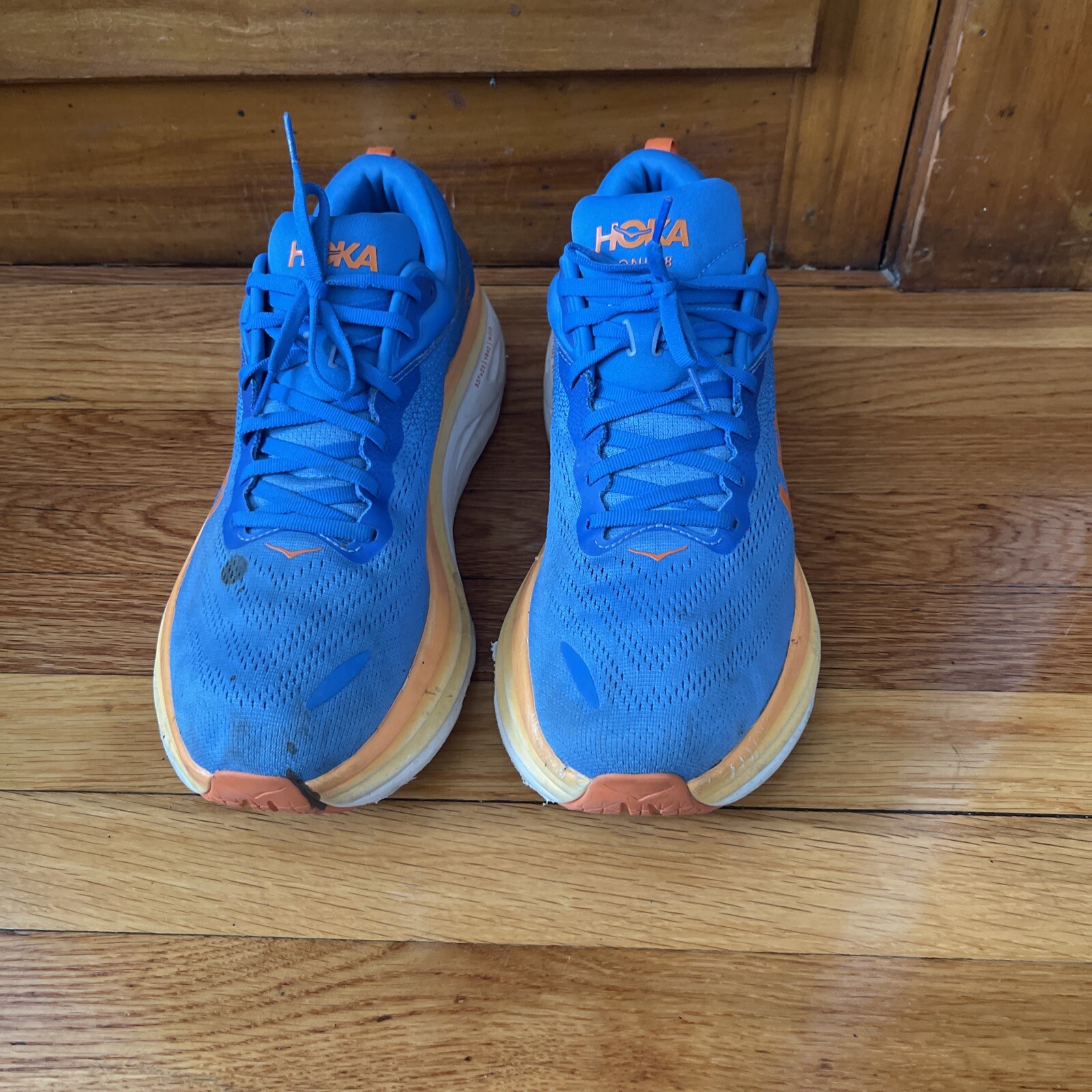 Hoka One One Mens Bondi 8 1123202 CSVO Blue Running Shoes Sneakers Size ...