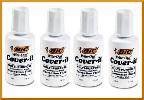 4-BIC WHITE OUT Cover-It Multi Purpose Pen & Ink Correction Fluid .7 fl ...