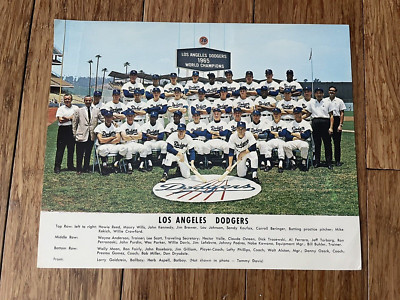 1965 World Series Champions Los Angeles Dodgers Baseball 8x10 Promo ...