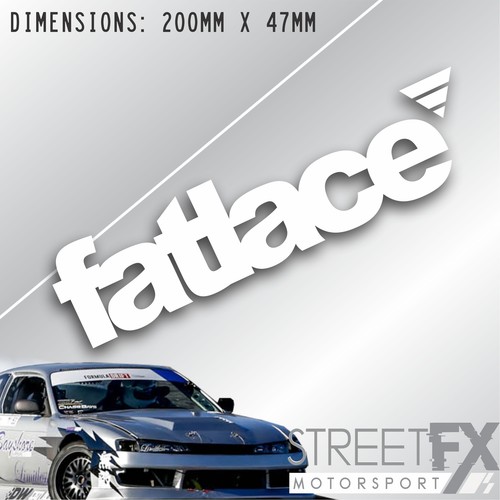 FATLACE White Sticker Window Bumper Decal Stencil Drift Race Import JDM ...