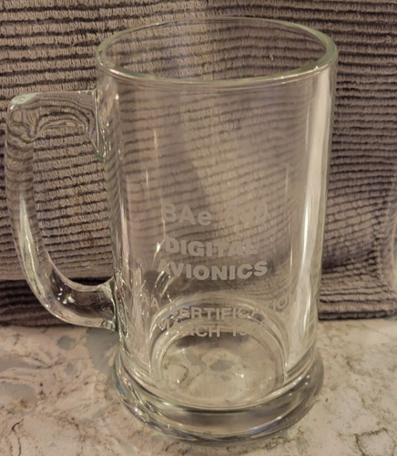 Collins Digital Avionics Aerospace BAe 800 Beer Mug Glass March Vintage ...