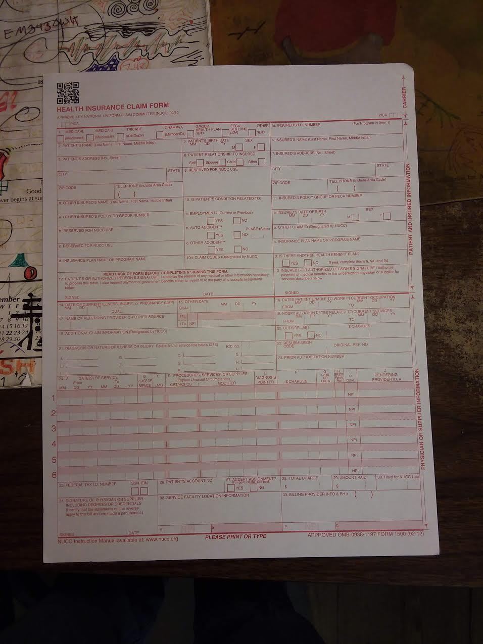 HCFA CMS-2500 (02-12) 2500 SHEETS LASER INSURANCE HCFA CLAIM FORMS | eBay