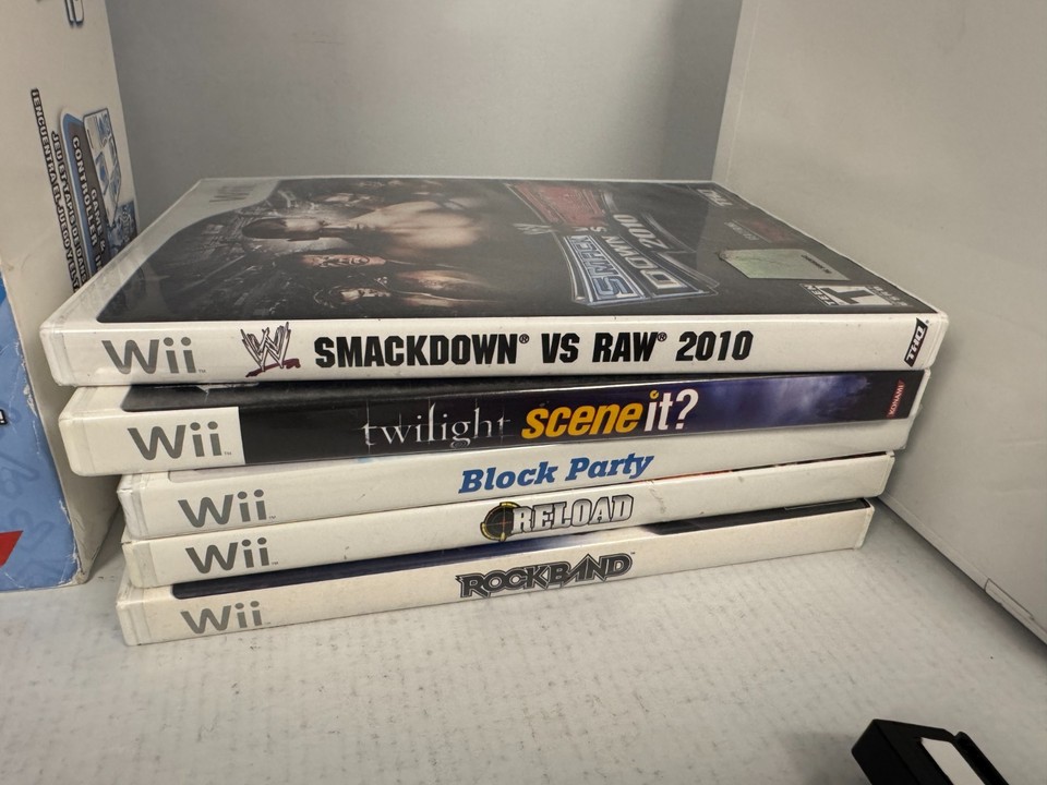nintendo wii console rvl-001 bundle 5 games and cib dance dance ...