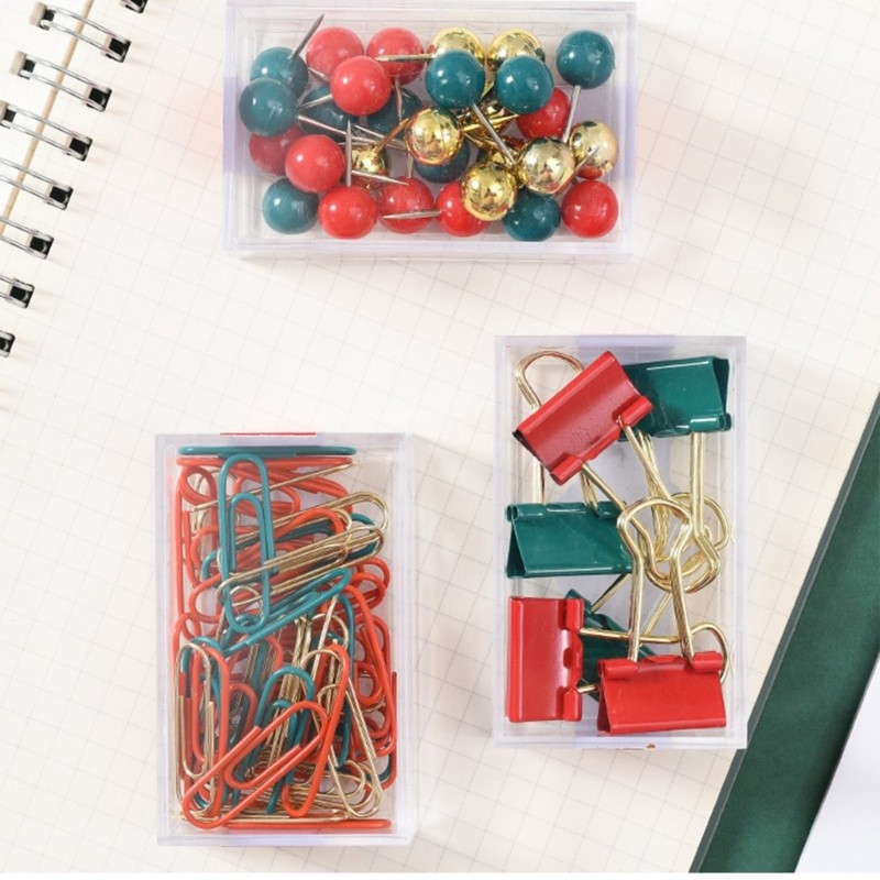 Christmas Themed Push Pins Metal Binder Clip Paper Clamp Cork Notice ...
