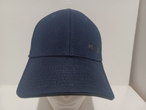 Oakley Logo A-Flex Fully Embroidered Blue Flexfit Baseball Hat Cap L/XL ...